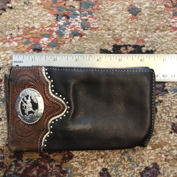 Accessories | Tooled Leather Checkbook Cover With Cowboy Vintage | Poshmark